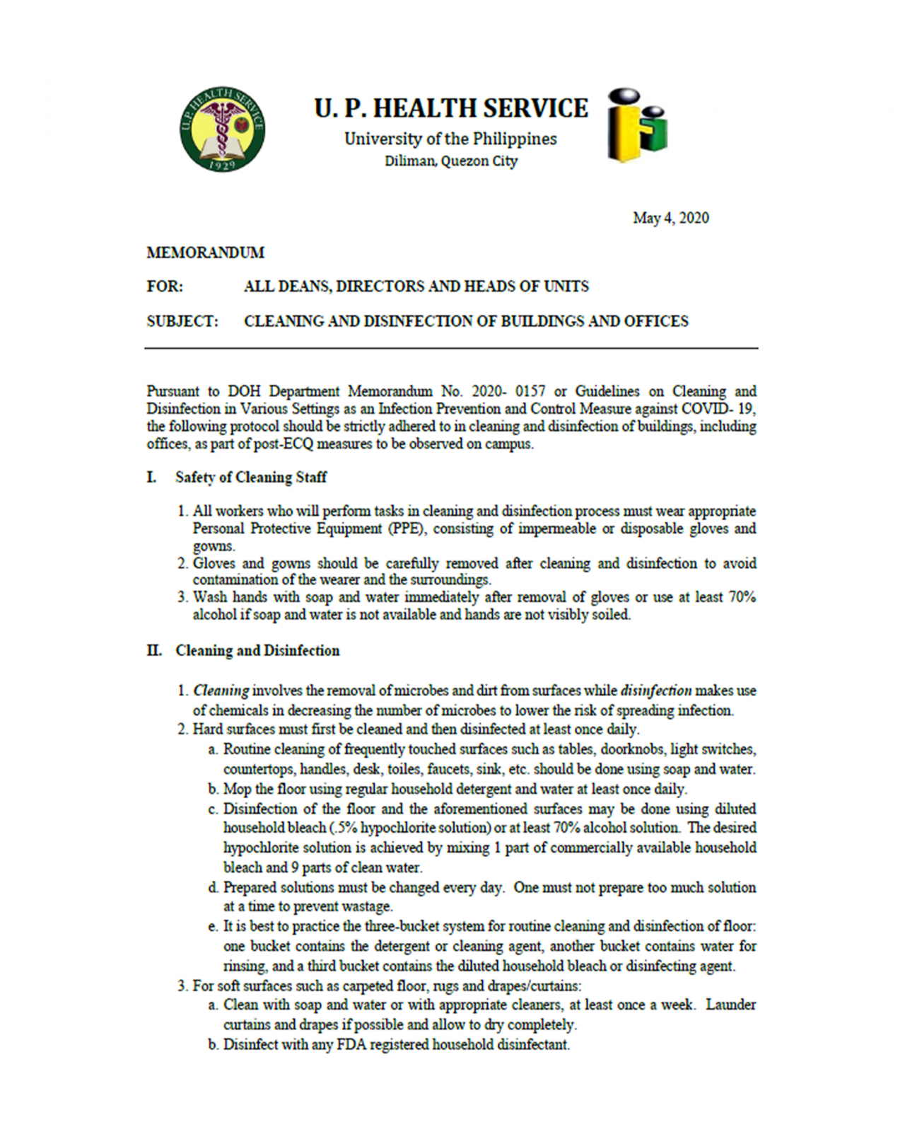 UPD Post-ECQ Guidelines - University of the Philippines Diliman