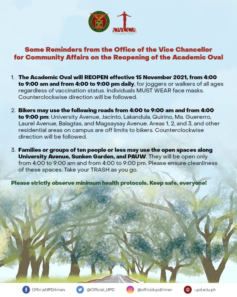 Reopening of the Academic Oval - University of the Philippines Diliman