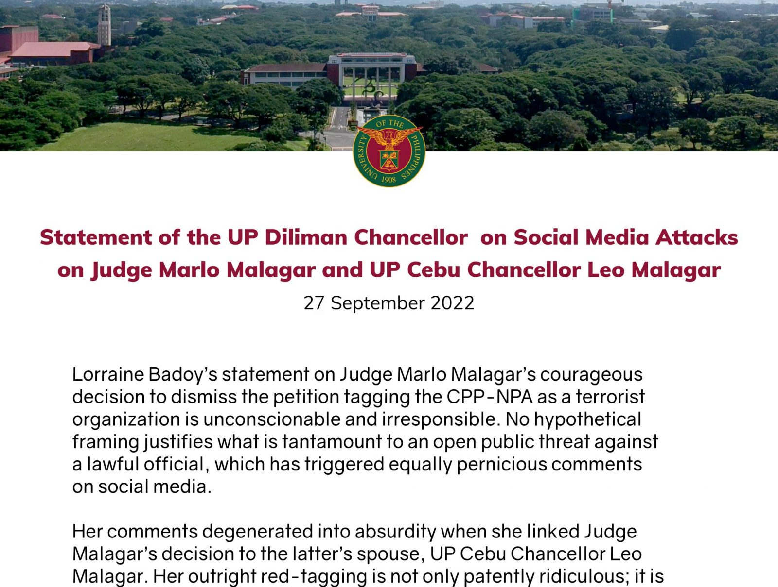 Statement by the Faculty of UP Diliman Artificial Intelligence (AI) Program on the Use of AI ...