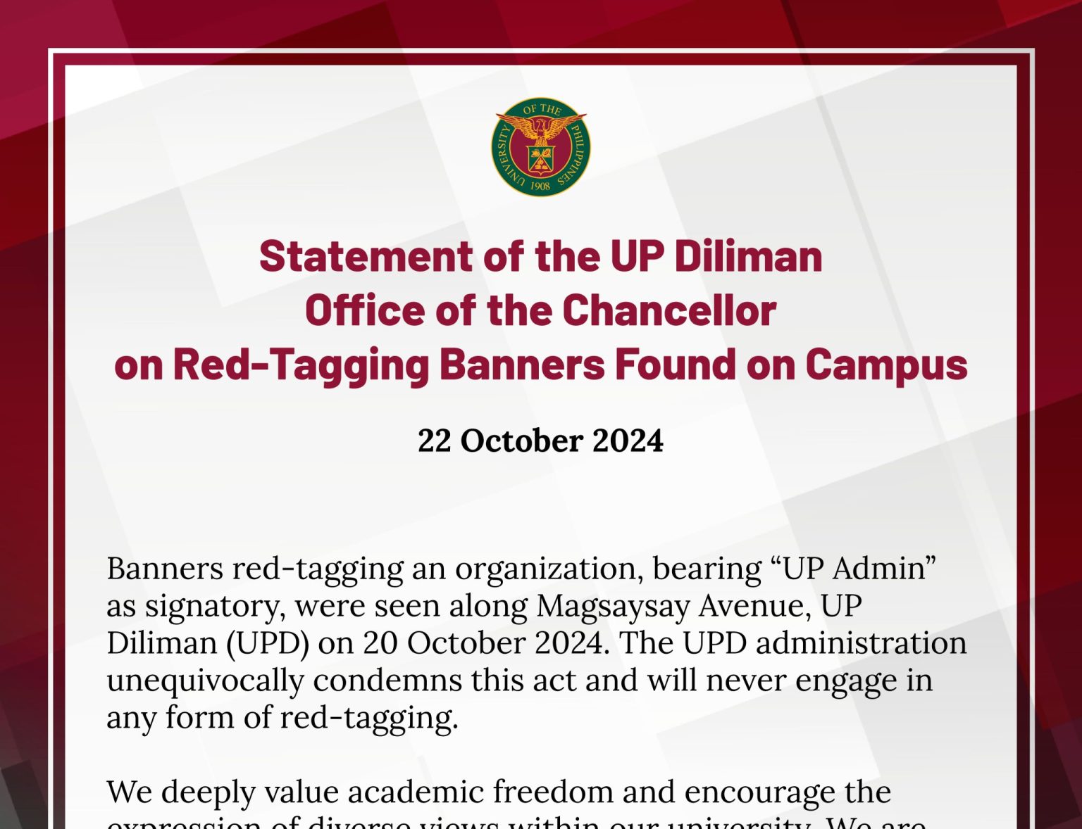 Statement by the Faculty of UP Diliman Artificial Intelligence (AI) Program on the Use of AI ...
