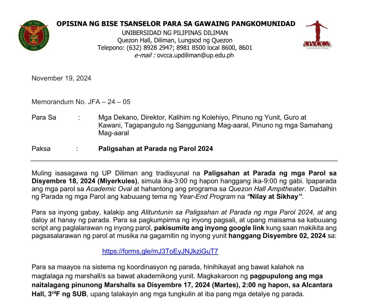 Memorandum No. RLJ-24-17: UP Diliman Vehicle Sticker and Gate Pass for ...