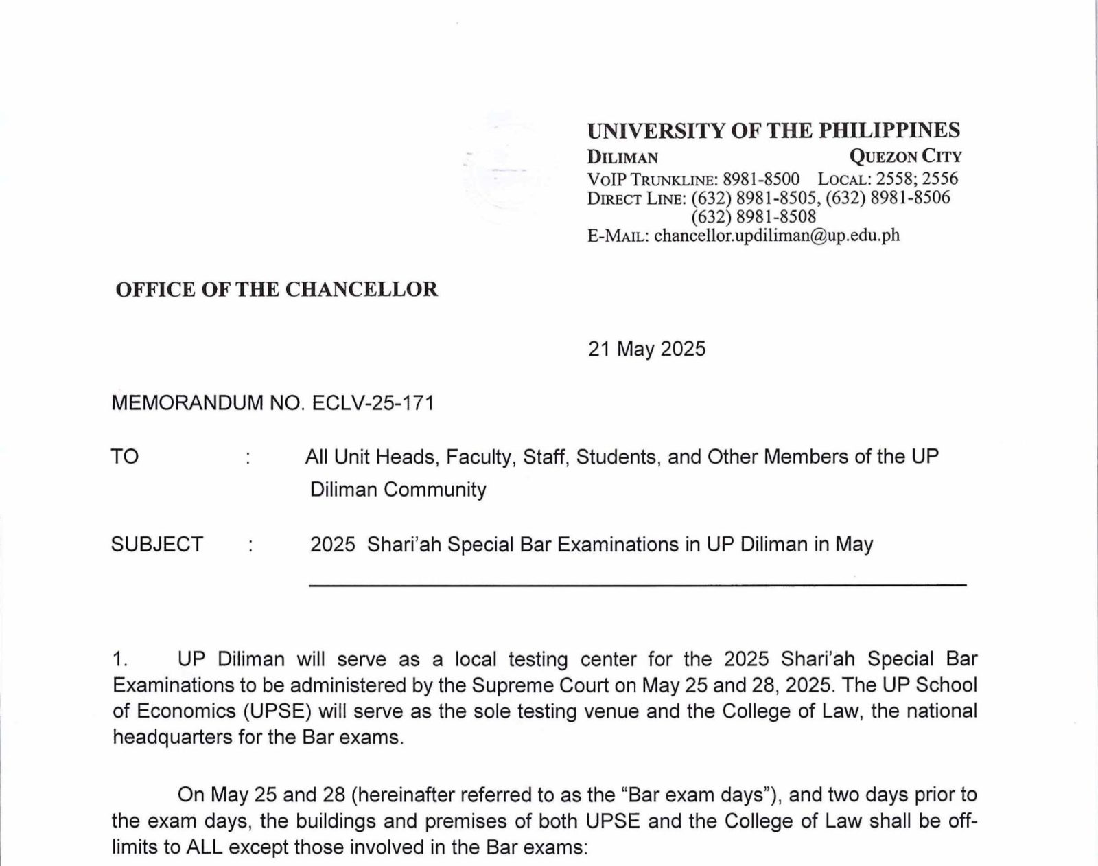 Memorandum No. RLJ-23-01: UP Diliman Vehicle Sticker Application and ...