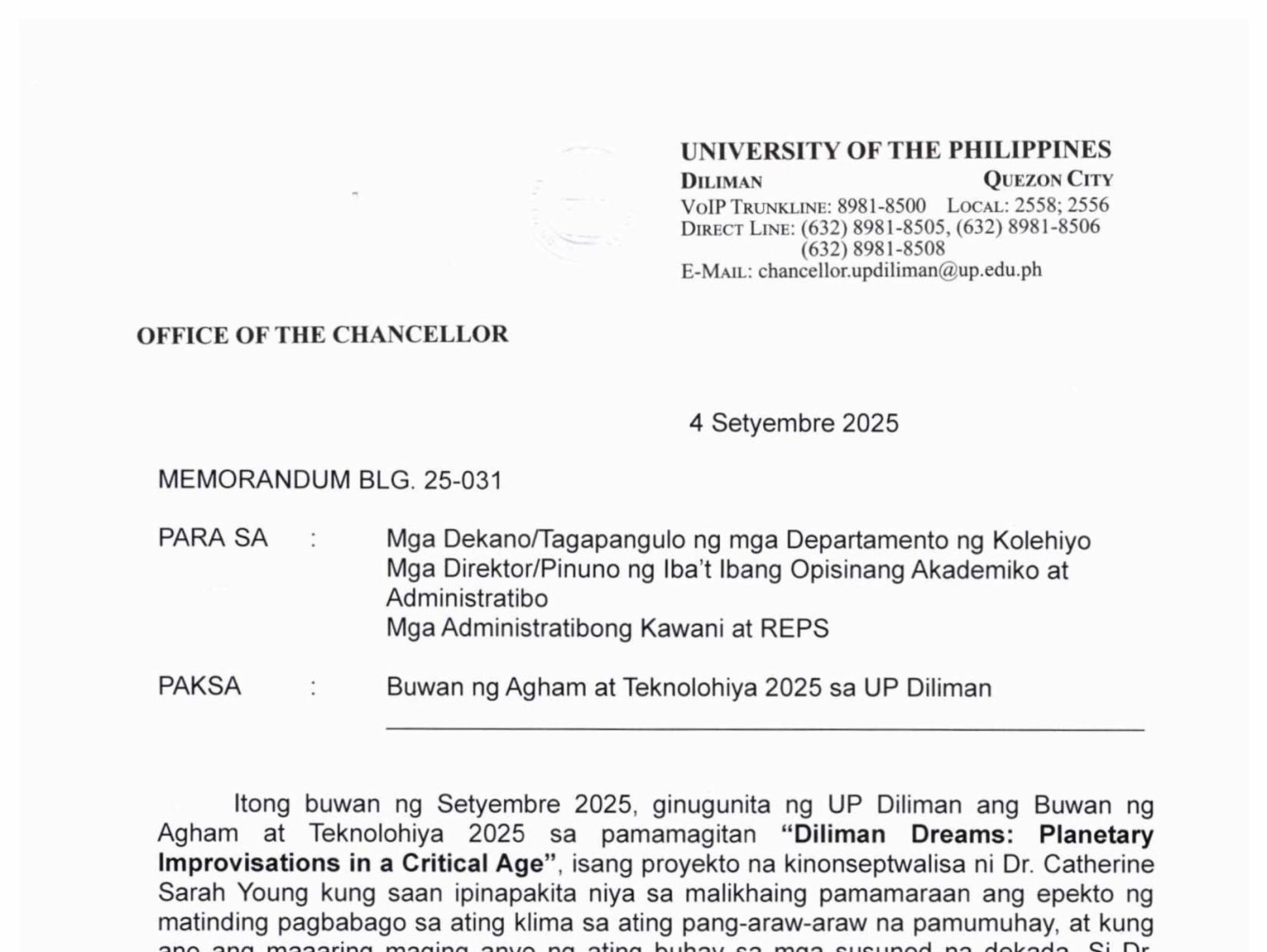 Memorandum No. RLJ-24-17: UP Diliman Vehicle Sticker and Gate Pass for ...
